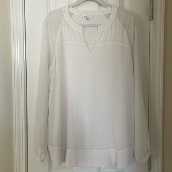 CAbi | Tops | Cabi Allure White Shear Tunic Xl | Poshmark